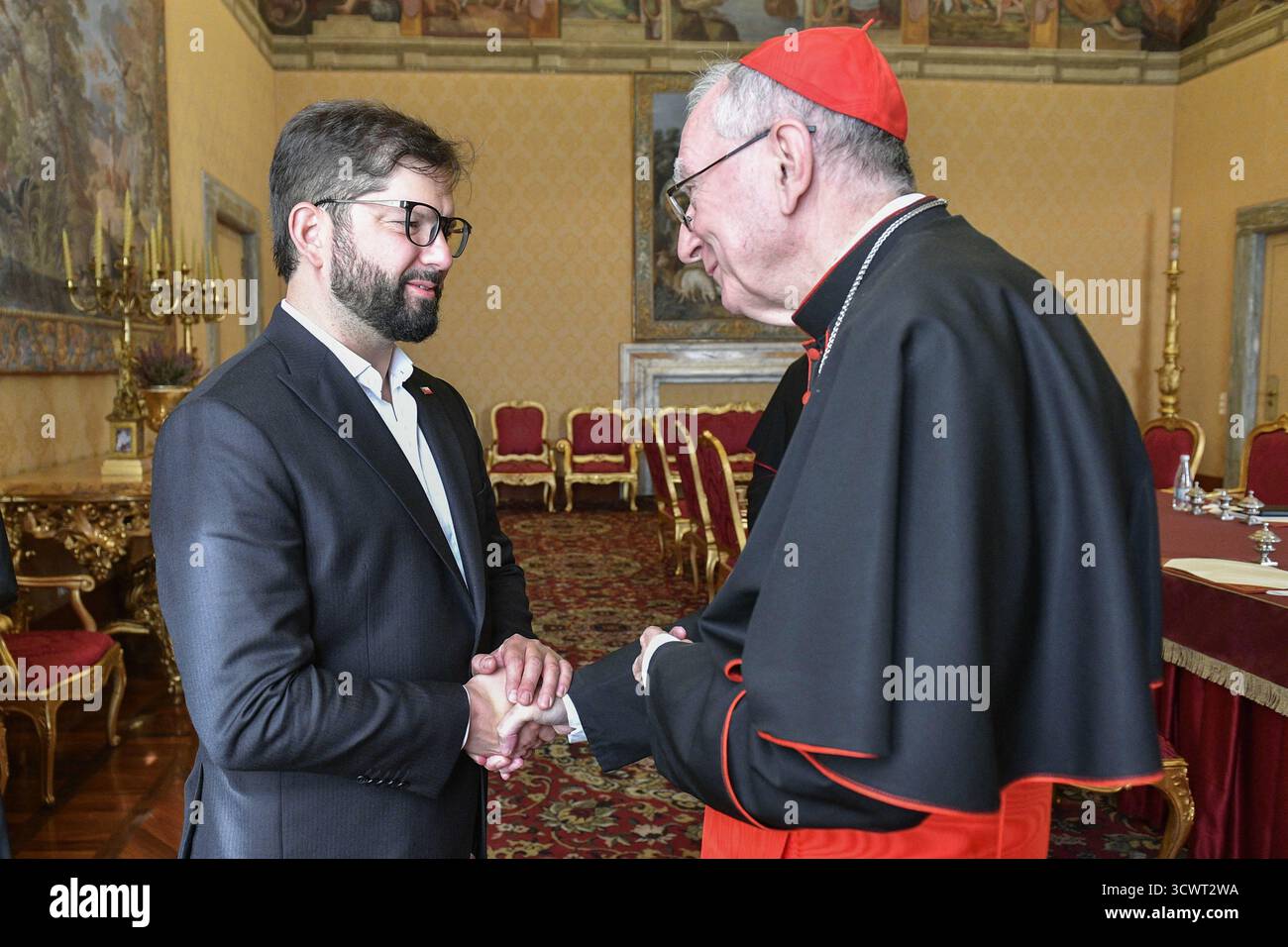 Vatican's Secretary of State cardinal Pietro Parolin meets the ...