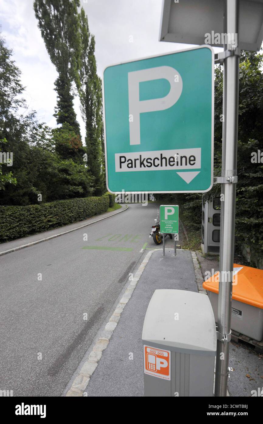green environmental zone or green parking zone sign in the city green ...