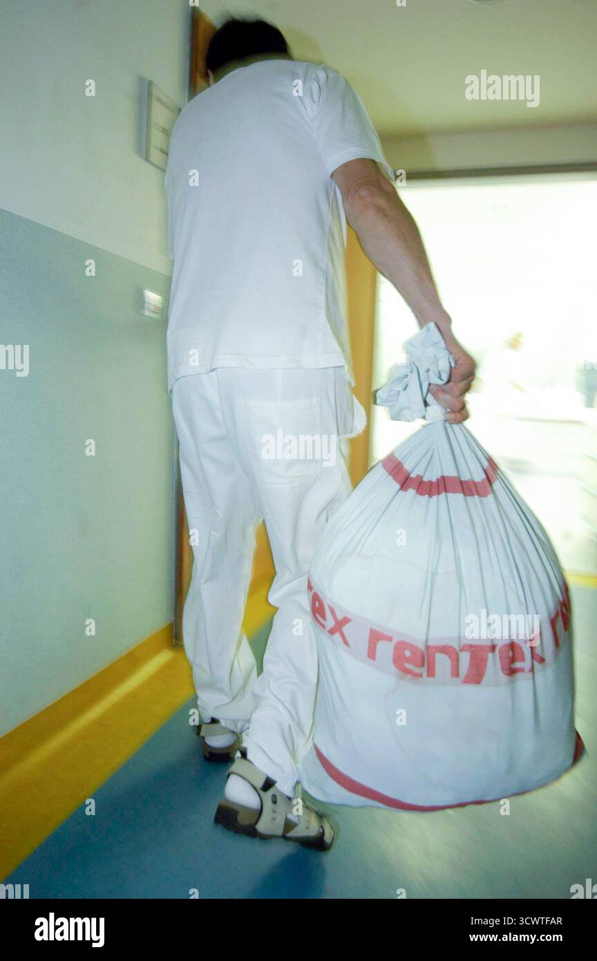 laundry and hygiene in hospital, washing textiles for patients laundry ...