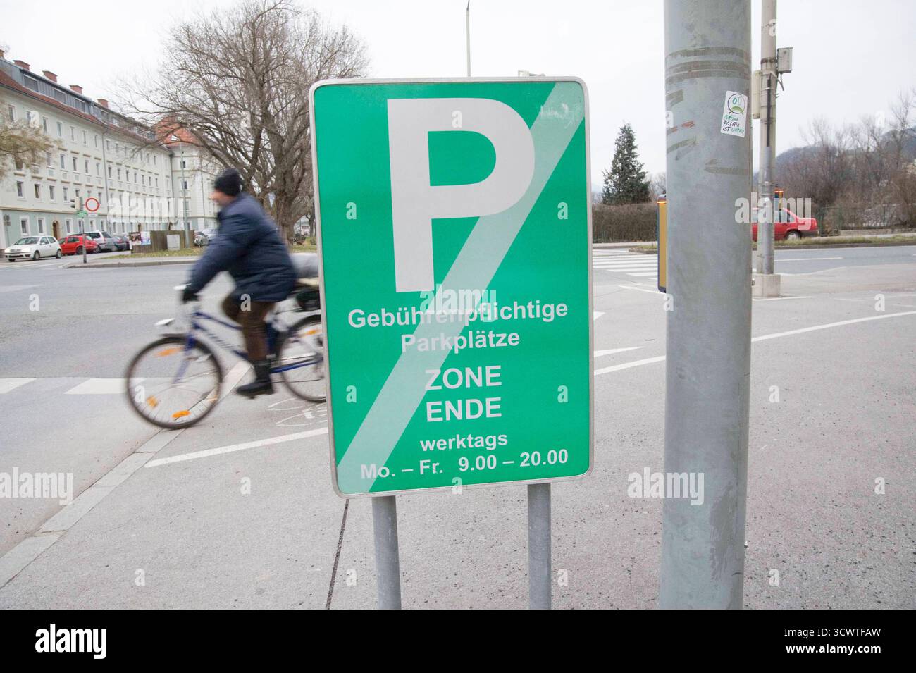 green environmental zone or green parking zone sign in the city green ...