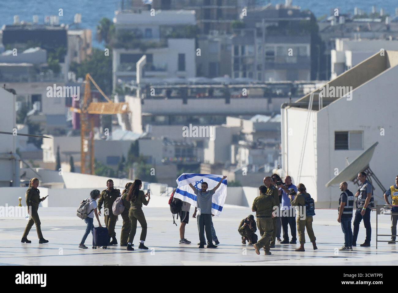 Nimrod Cohen, an Israeli hostage released from the Gaza Strip holds an ...