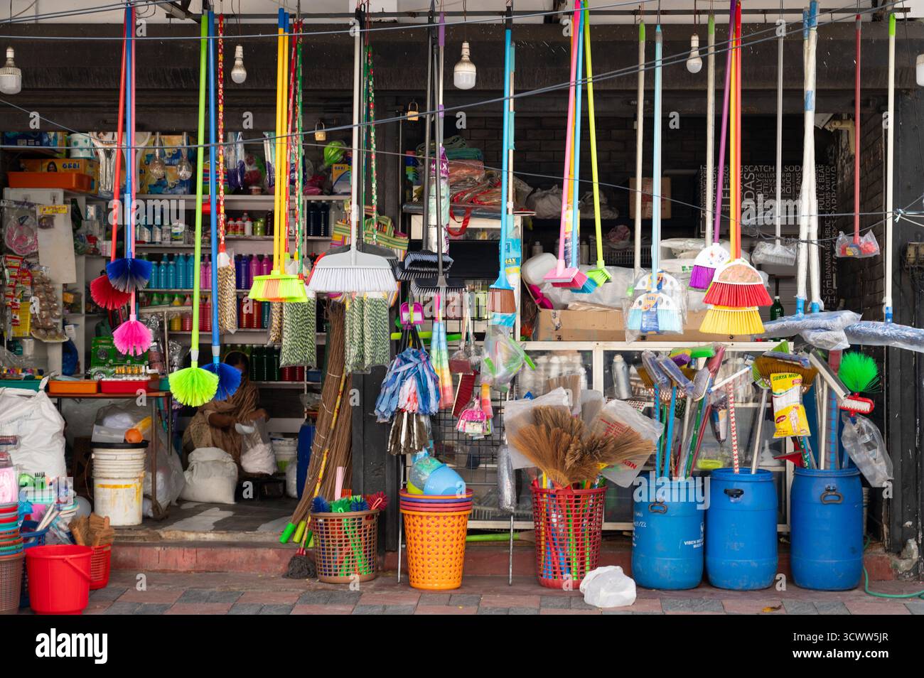 Local store in Kochi, India, shop with household and housekeeping items ...