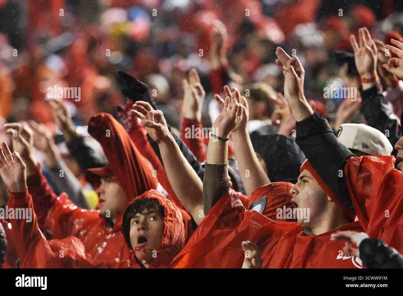Utah fans cheer during an NCAA college football game Saturday, Oct. 11 ...