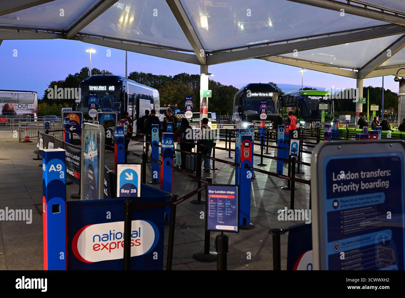 London, United Kingdom, October 6 2025. National Express Shuttle Bus ...