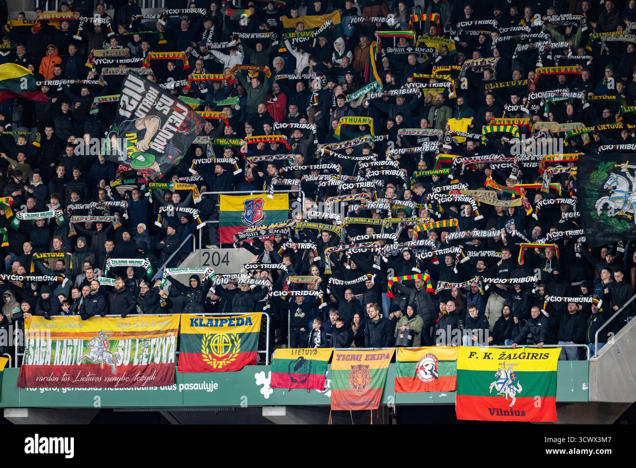 Lithuanian fans raise their scarves during the FIFA World Cup 2026 ...