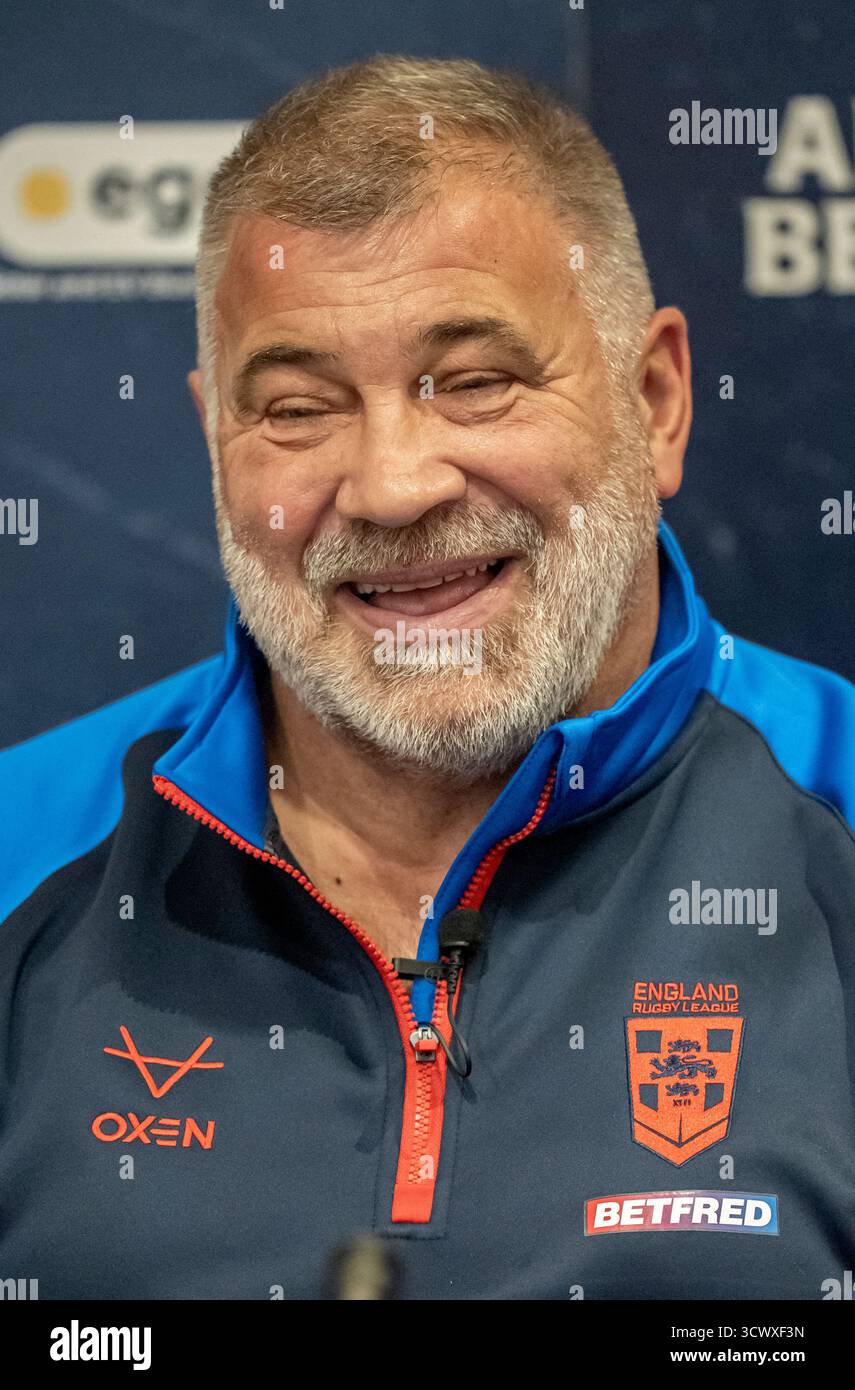 England head coach Shaun Wane during a squad announcement press ...