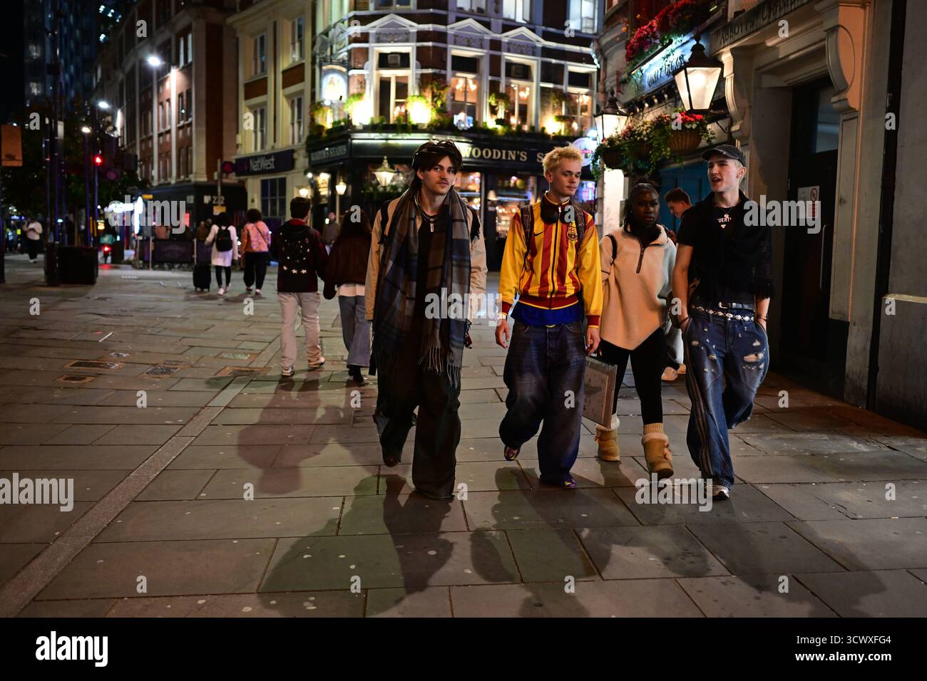 London, United Kingdom, October 6 2025. Group of Teenage Friends ...