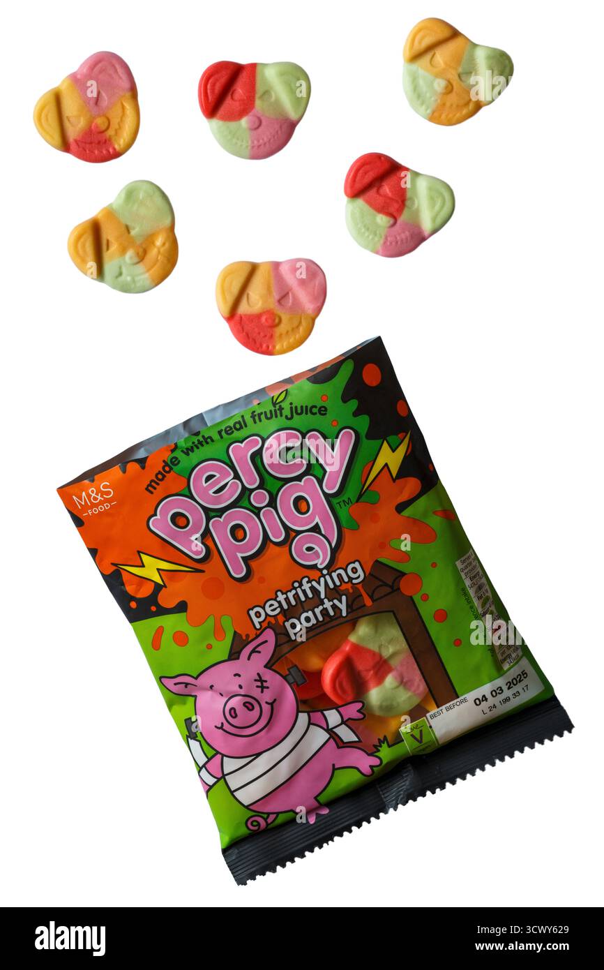 Packet of M&S Percy Pig petrifying party sweets candies made with real ...