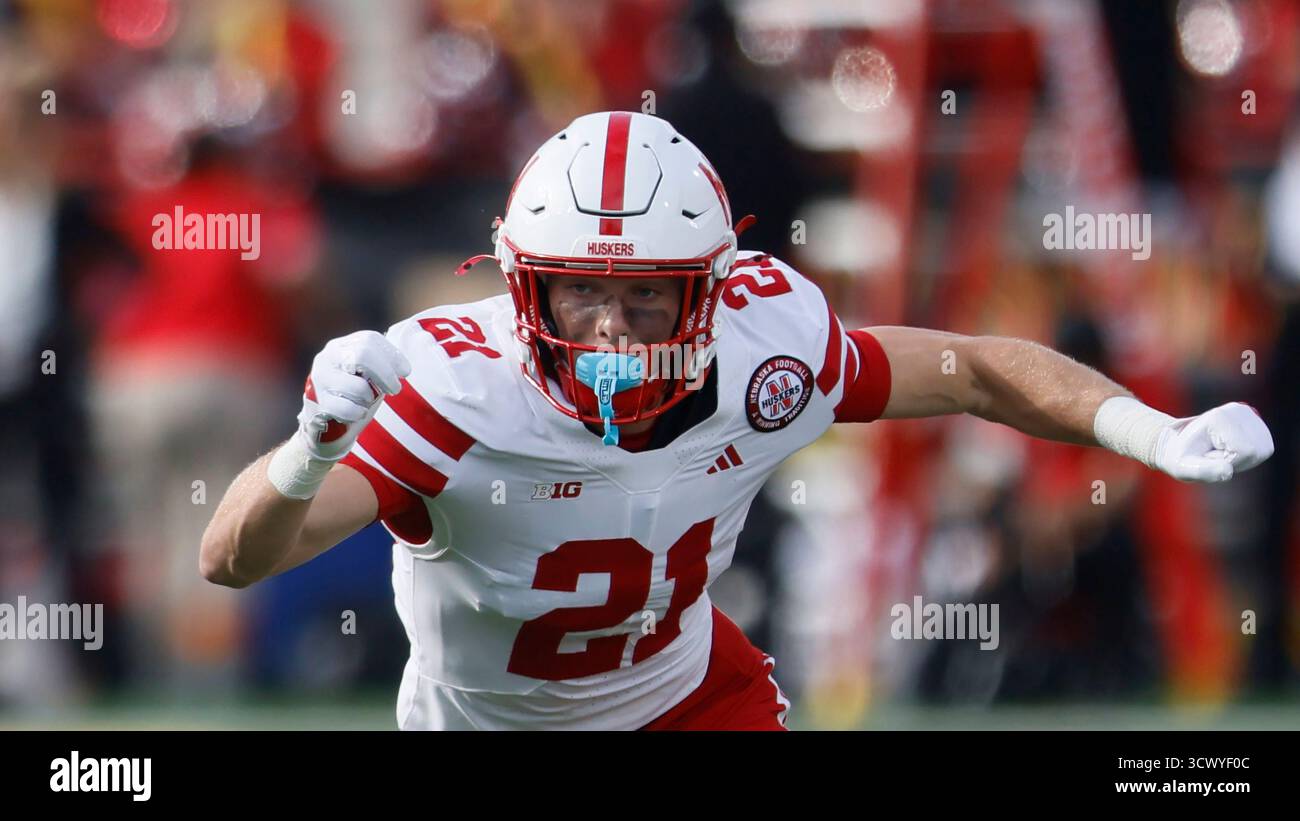 Nebraska defensive back Rex Guthrie (21) during the first half of an ...