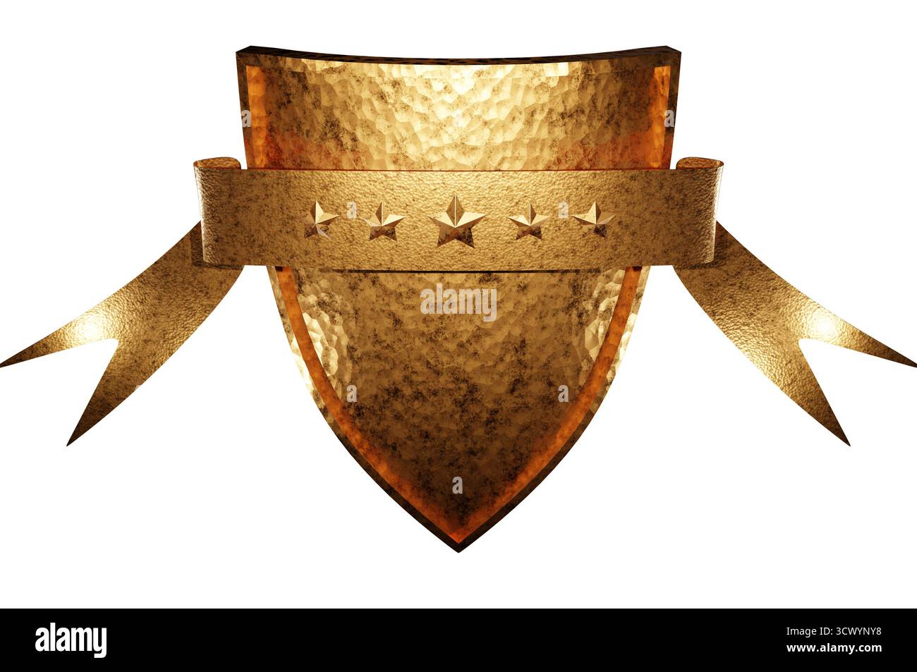 copper shield badge with five stars and metallic ribbon for premium ...