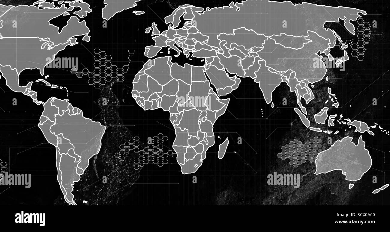 Projecting world map graphic Black and White Stock Photos & Images - Alamy