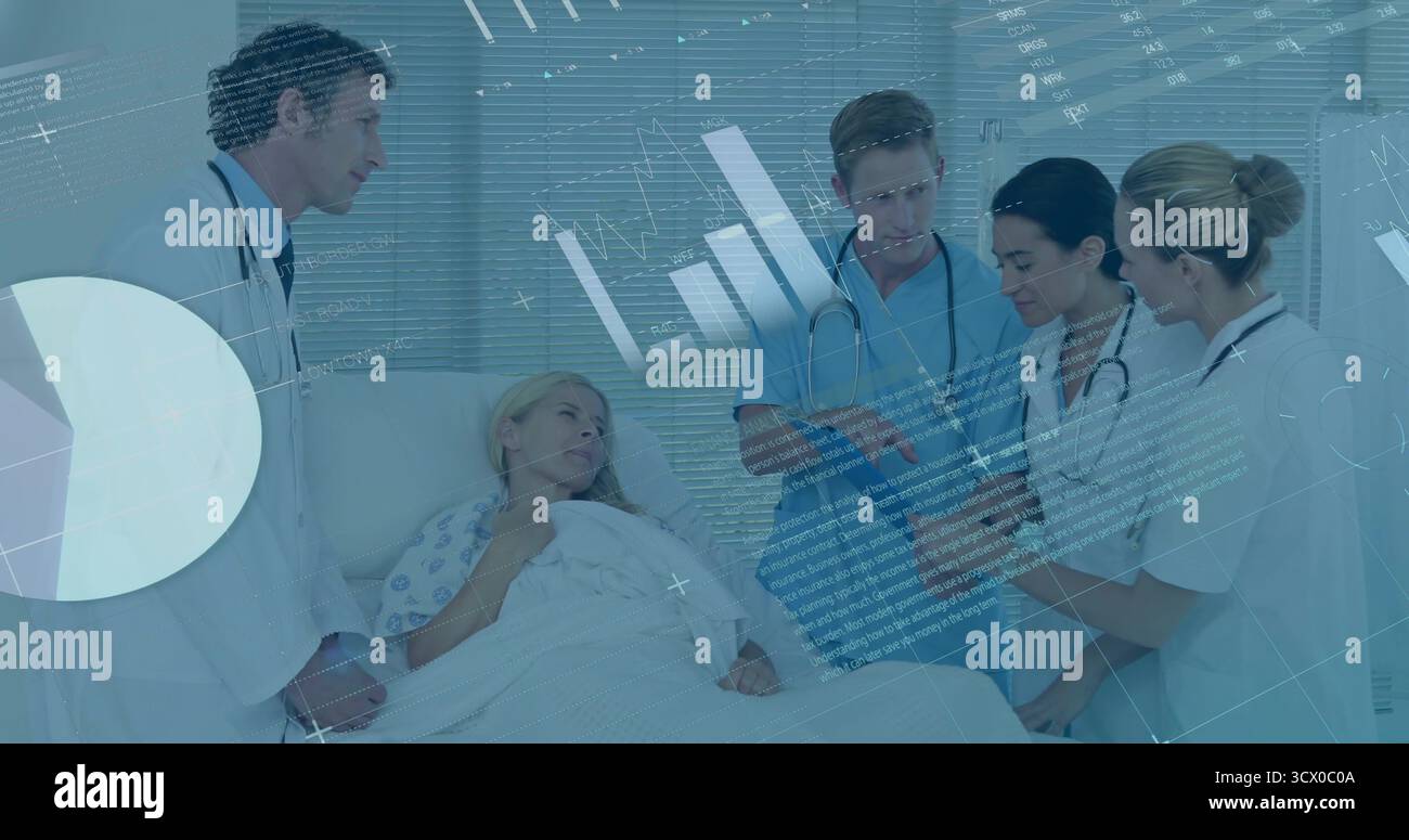 Medical team reviewing patient chart in patient room, with chart ...