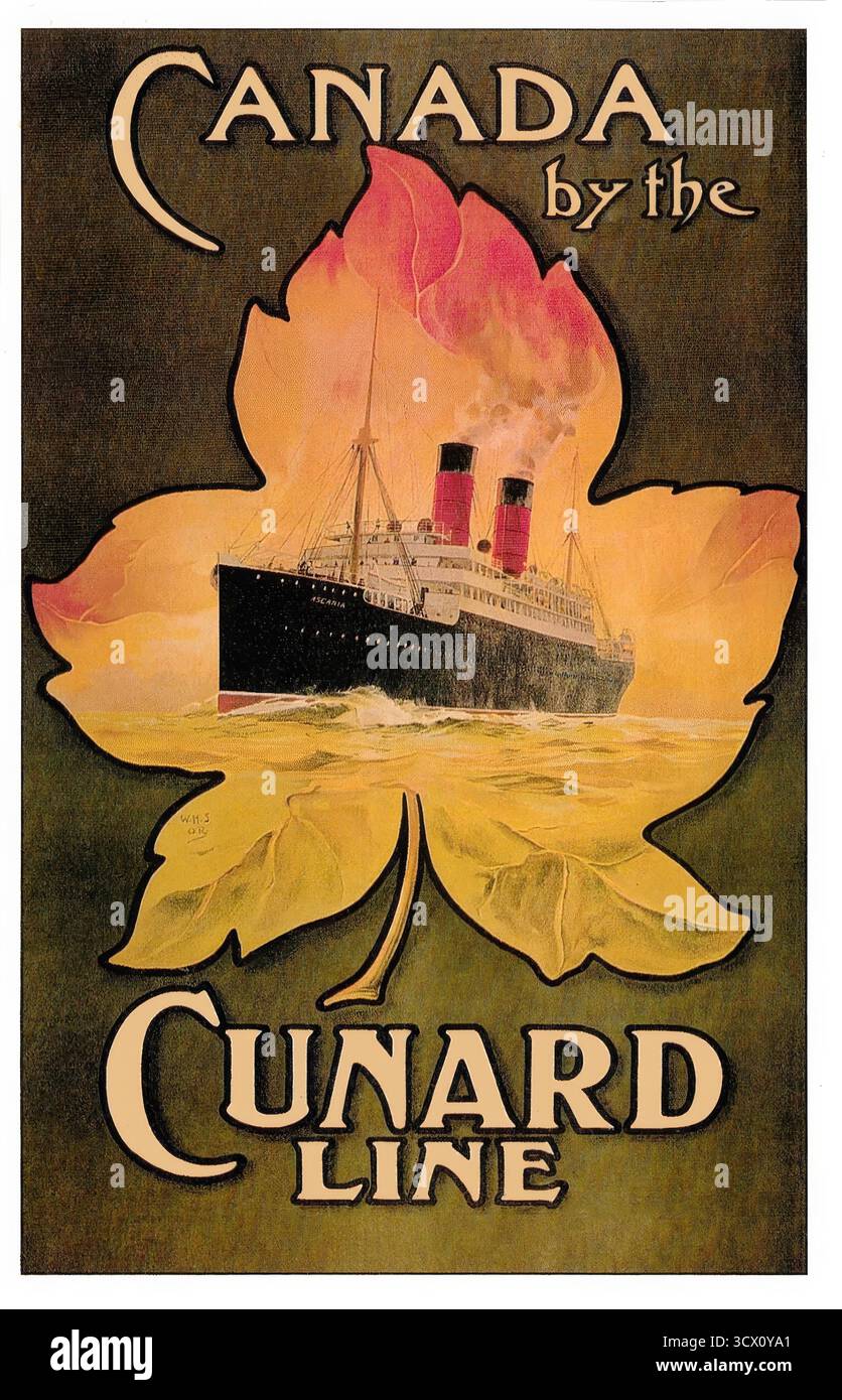 A gorgeous vintage travel poster for Canada, sailing with the Cunard ...