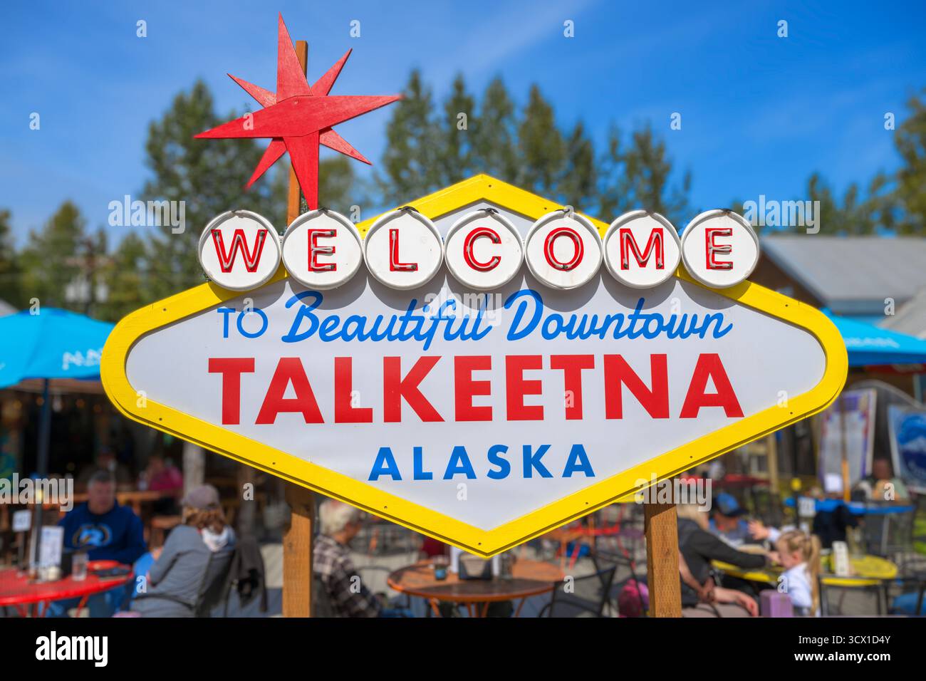 Welcome to Talkeetna Sign, Talkeetna, Alaska, USA Stock Photo - Alamy