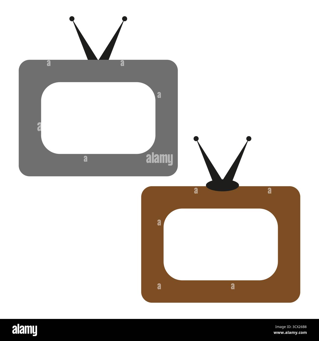 Vintage black and white tv screens Stock Vector Images - Alamy
