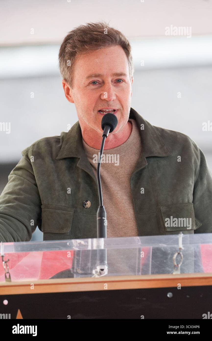 Edward Norton during a ceremony honoring Naomi Watts with a star on the ...