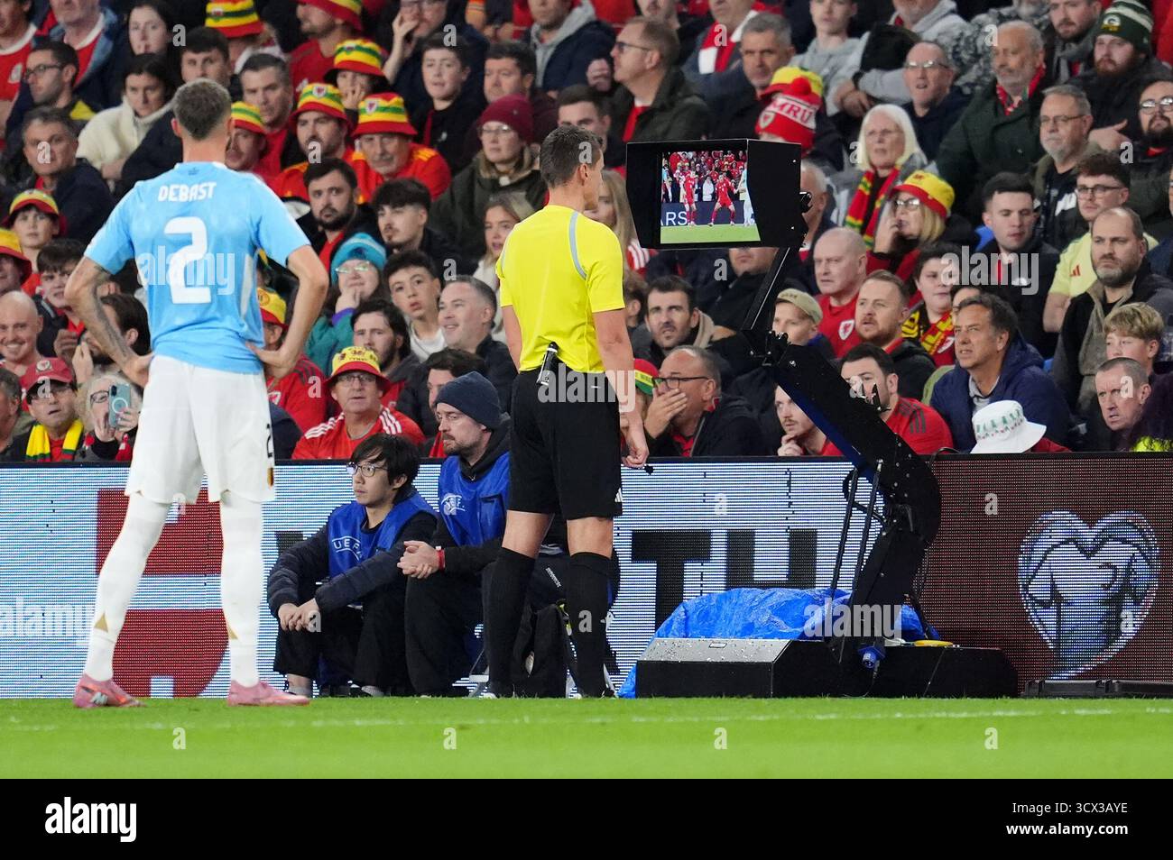Referee Daniel Siebert awards a penalty to Belgium after checking VAR ...