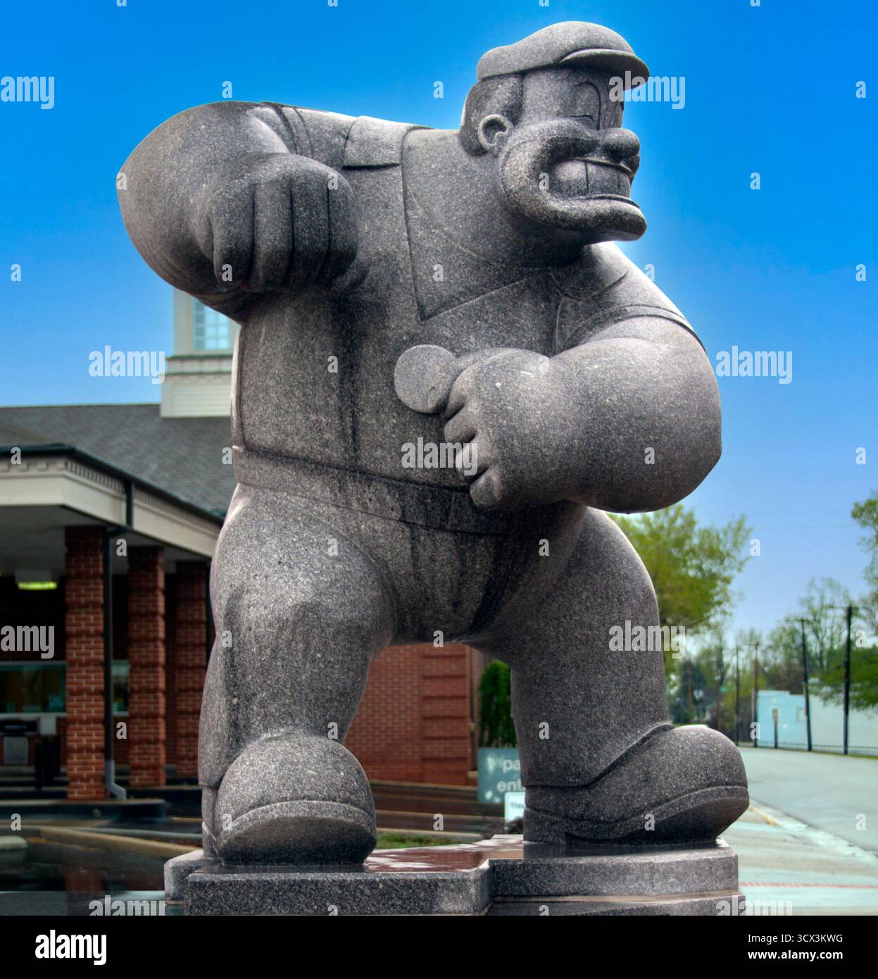 Statues and signs celebrating Popeye in Chester, Illinois, the cartoon ...