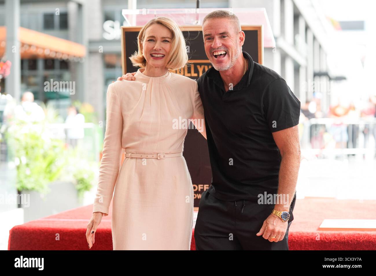 Naomi Watts, left, and Ben Watts pose with Naomi Watts' new star during ...