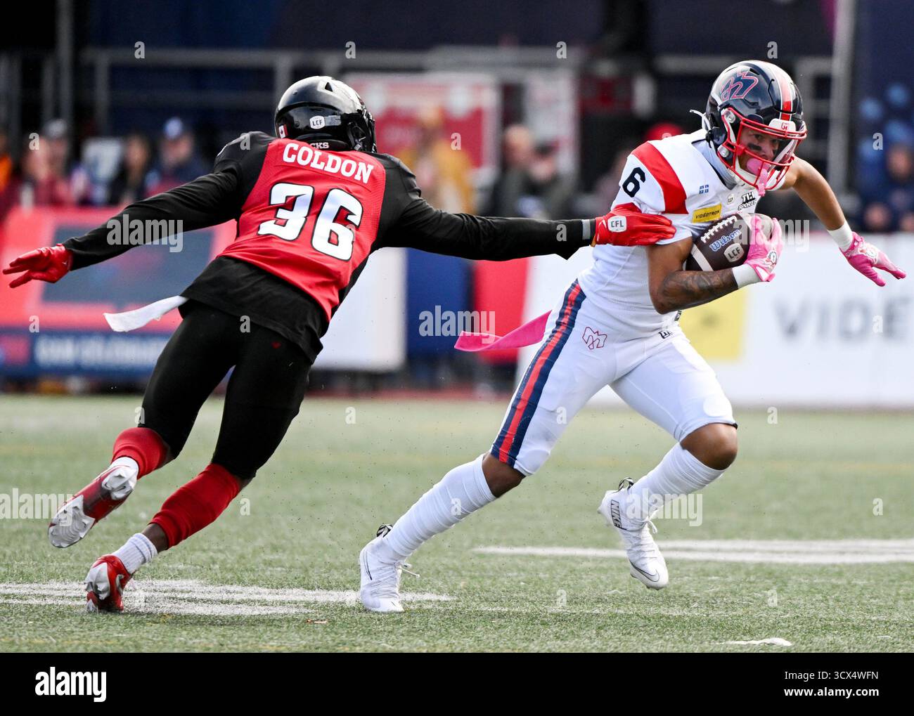 Montreal Alouettes' Tyson Philpot (6) gets by Ottawa Redblacks' CJ ...
