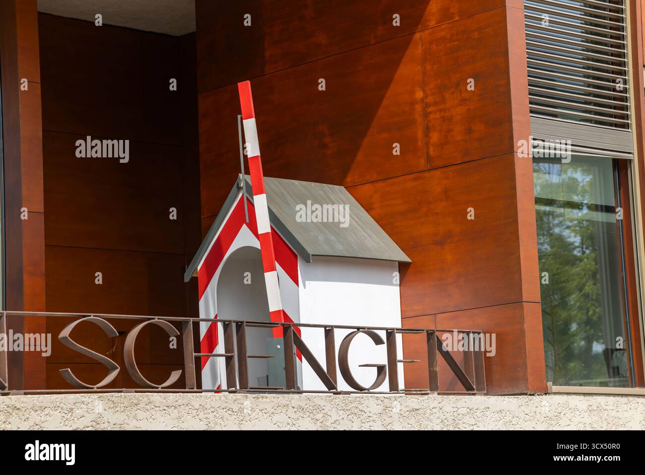 SCHENGEN letters displaying meaning of open borders and European unity ...