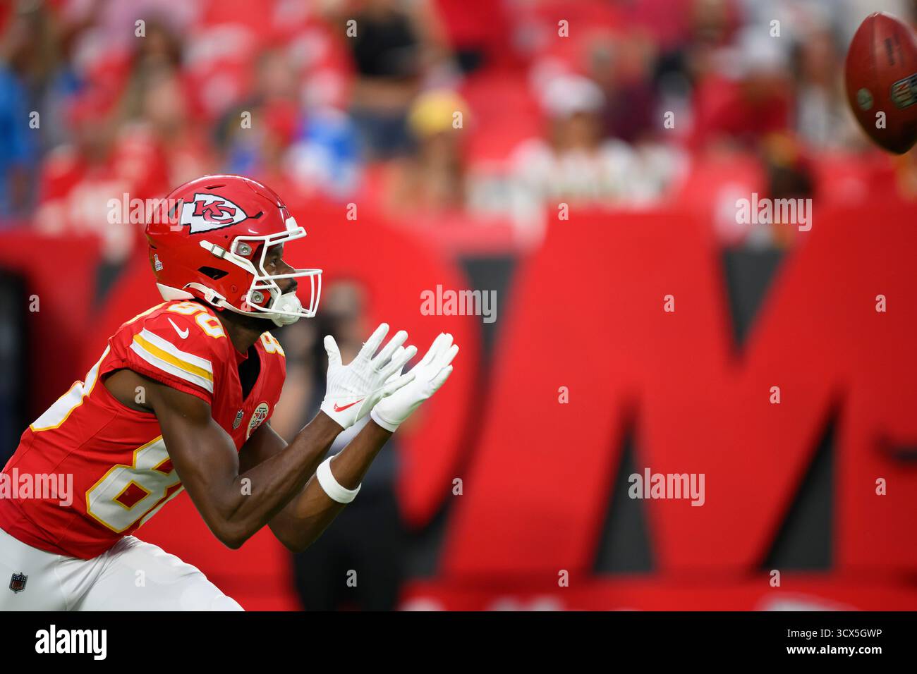 Kansas City Chiefs wide receiver Tyquan Thornton catches a punt during ...