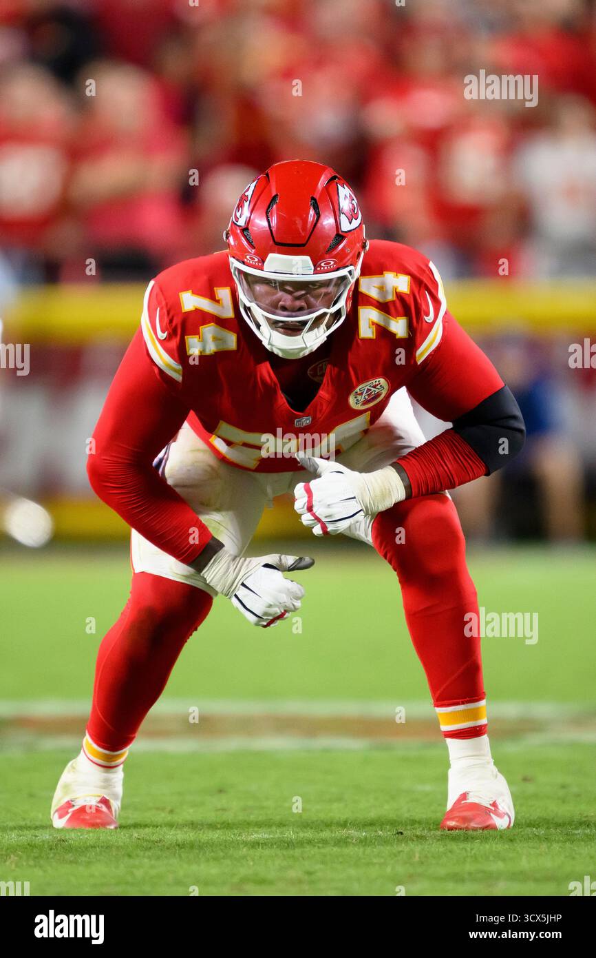 Kansas City Chiefs offensive tackle Jawaan Taylor lines up for a play ...