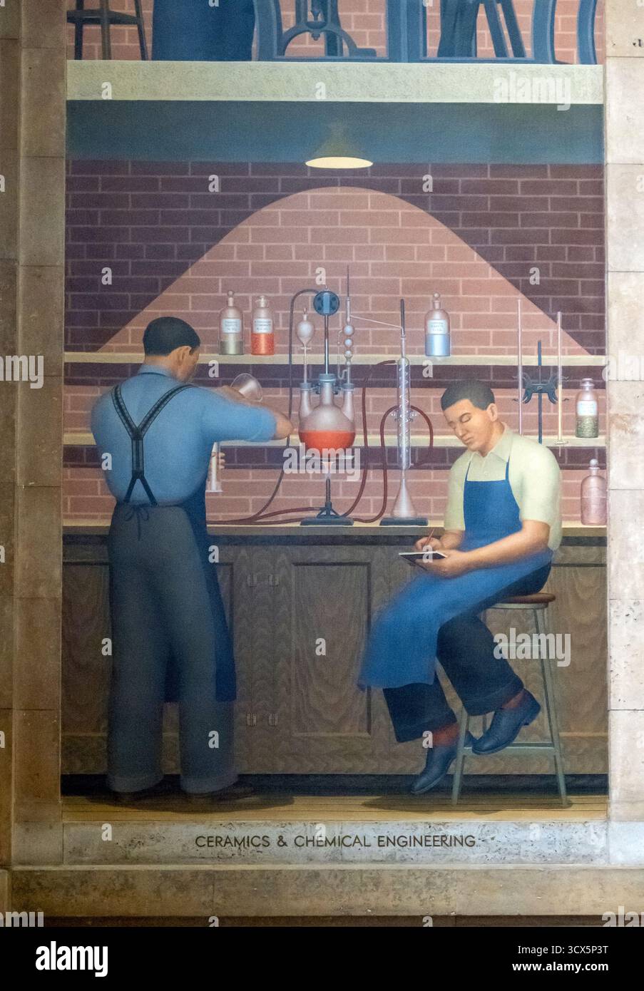 Grant Wood murals in the Parks Library on the campus of Iowa State ...