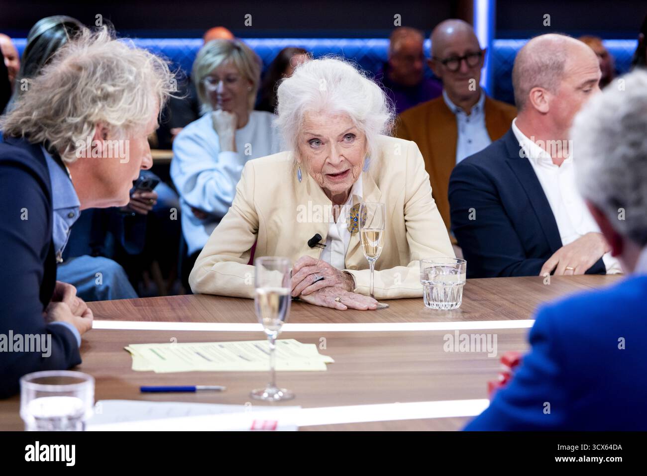 HILVERSUM - Sonja Barend after presenting the Sonja Barend Award to Coen Verbraak on the program ...