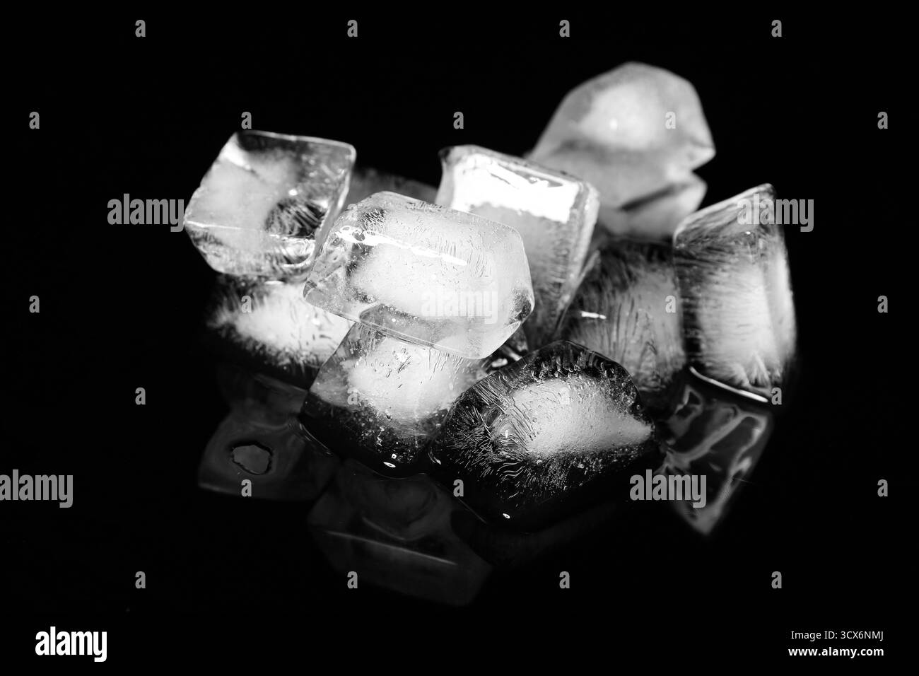 Transparent ice pieces in Black and White Stock Photos & Images - Alamy