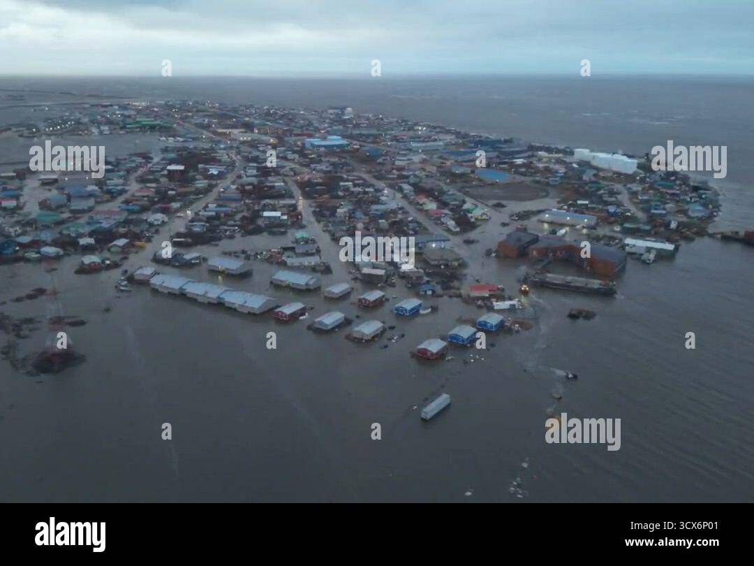 In this aerial photo provided by the Alaska Department of ...