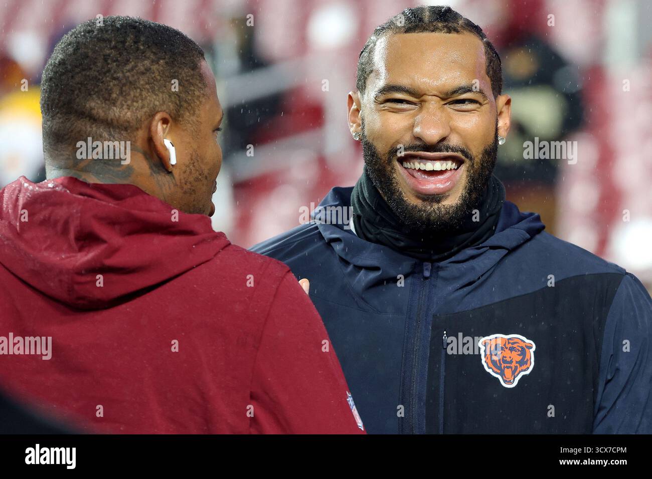Chicago Bears defensive end Montez Sweat (98) looks on before an NFL ...