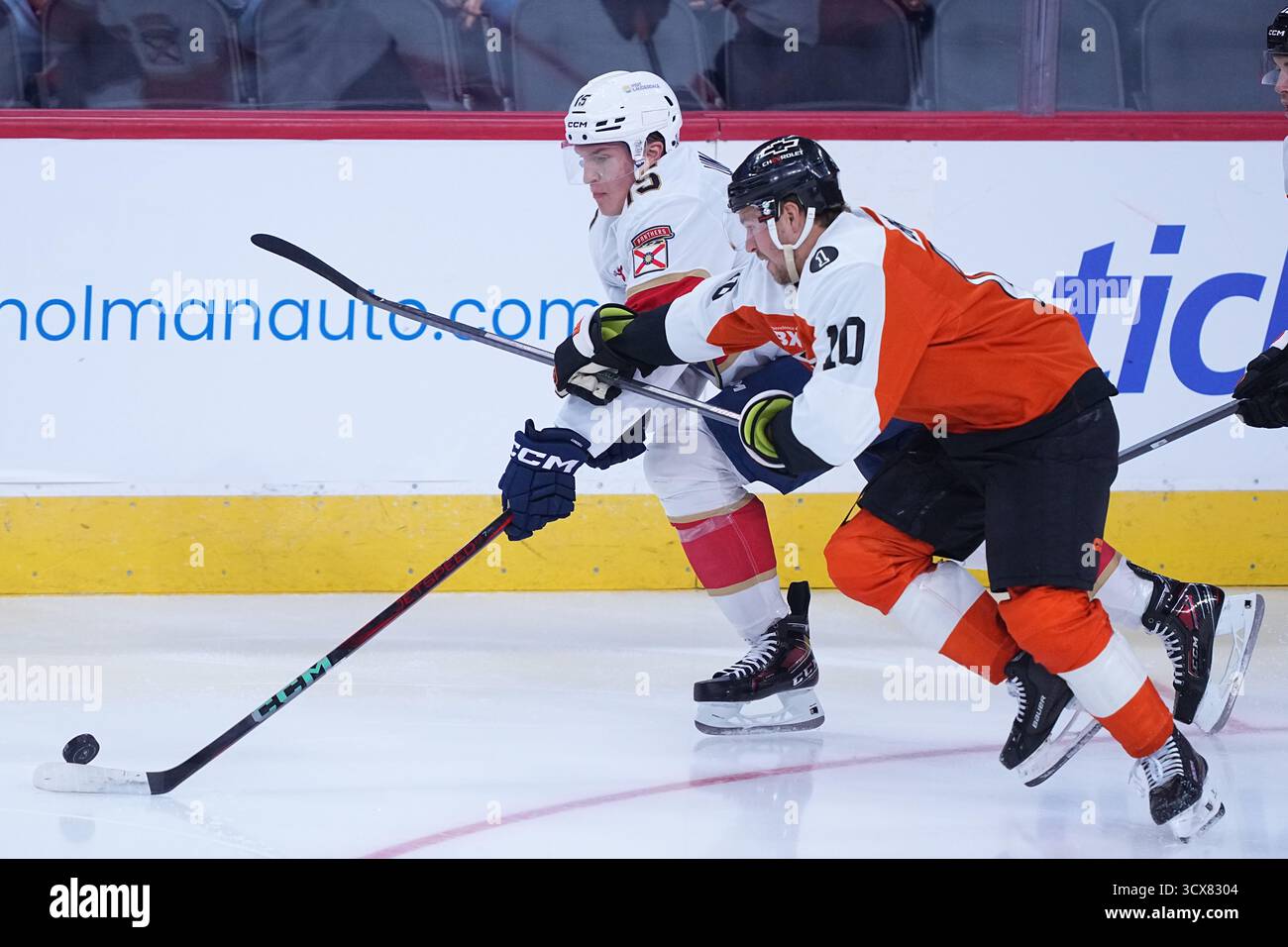 Florida Panthers center Anton Lundell, left, and Philadelphia Flyers ...