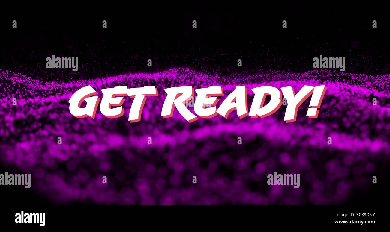Ready! text animation over purple hi-res stock photography and images ...
