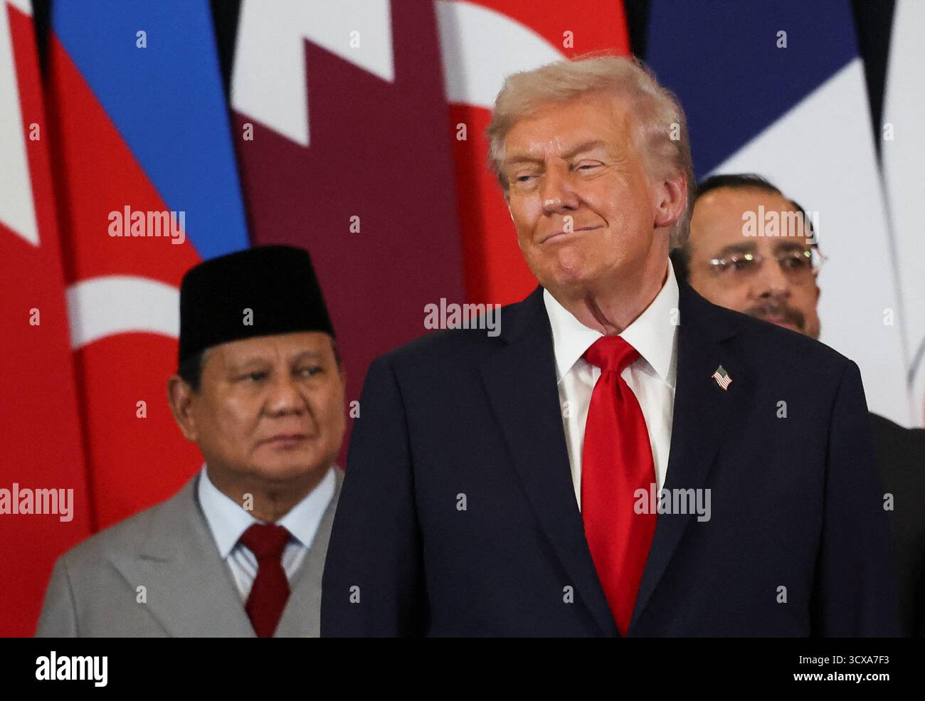 U.S. President Donald Trump, right, and Indonesian President Prabowo ...
