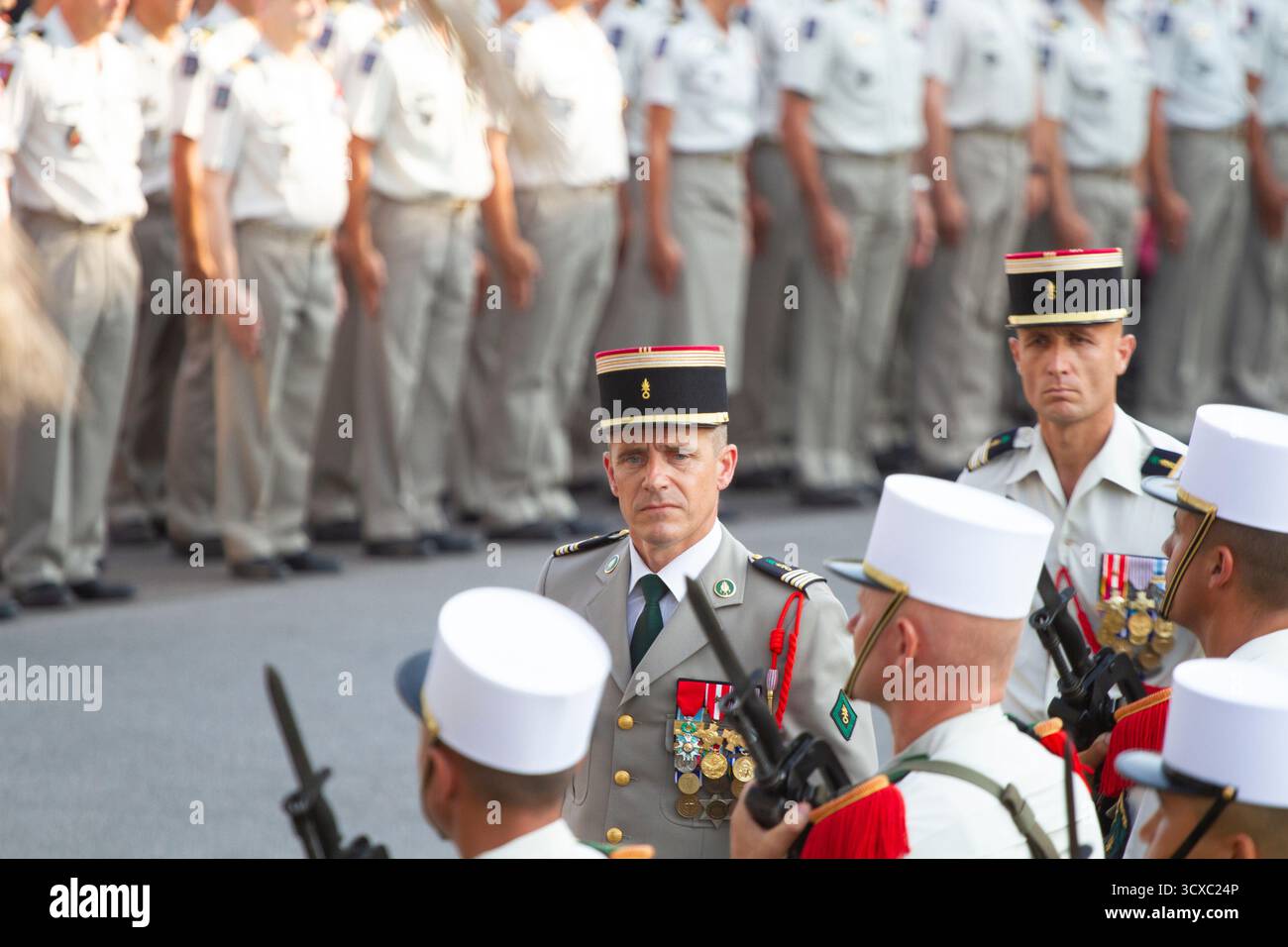 Review of the troops by the commanding officer in Calvi Corsica, French ...