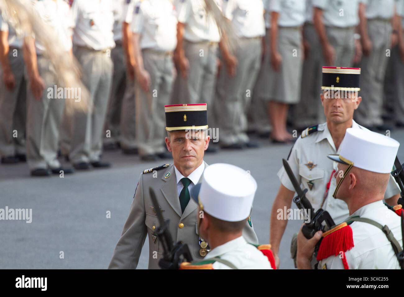 Review of the troops by the commanding officer in Calvi Corsica, French ...
