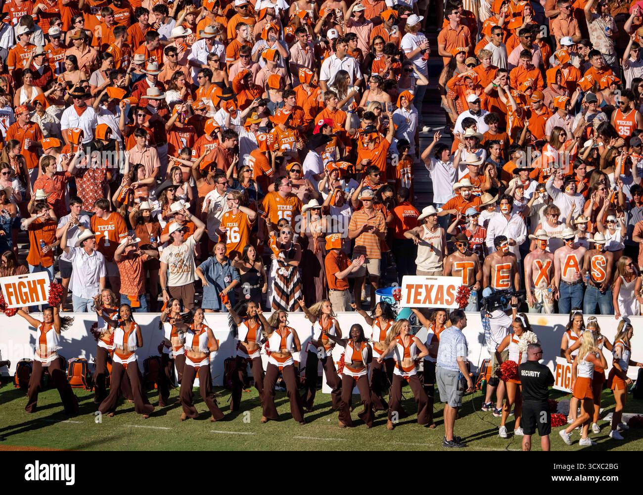 Texas fans cheer during an NCAA college football game against Oklahoma ...