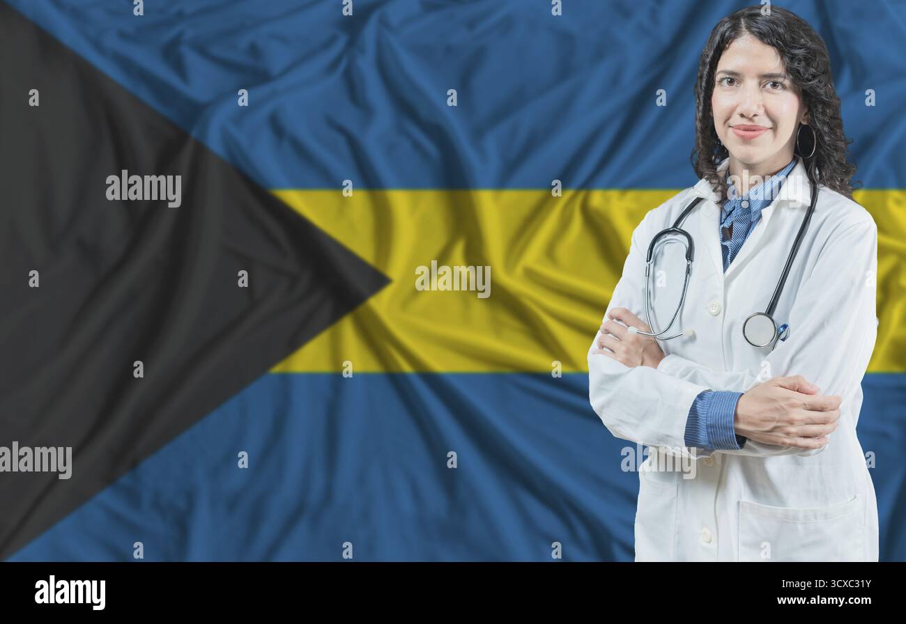 Bahamian medicine and healthcare concept. Doctor close up against ...