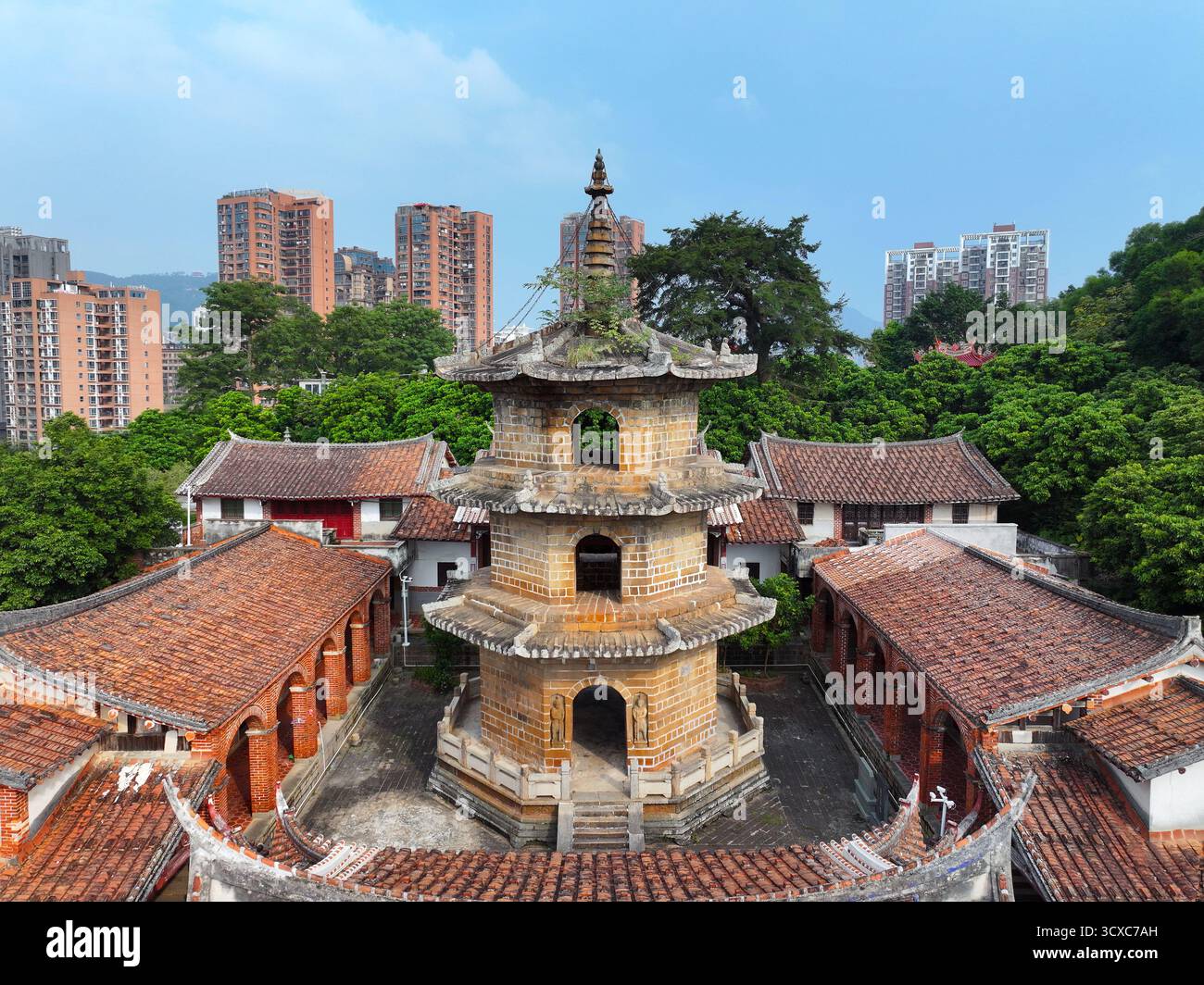 Aerial photography of Bao'en Temple Tower in Licheng, Dongyanshan ...