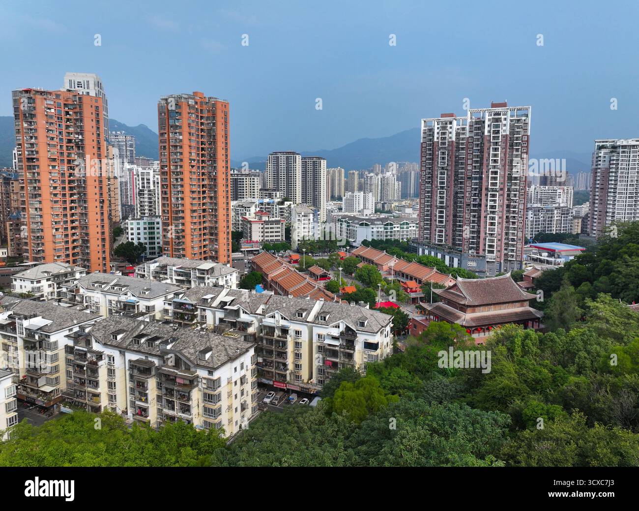 Aerial photography of Bao'en Temple Tower in Licheng, Dongyanshan ...