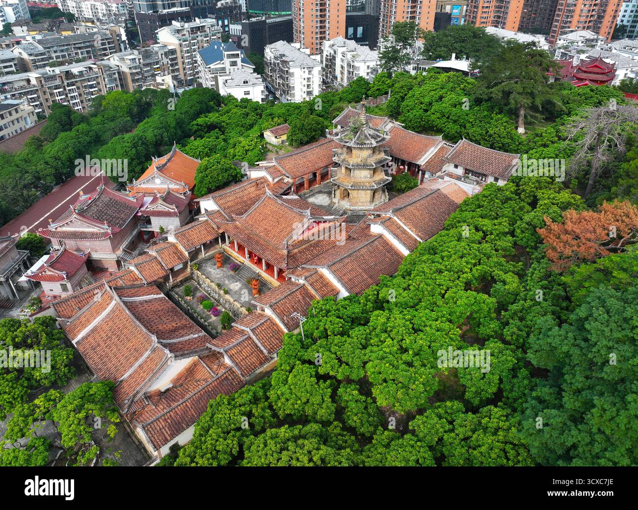 Aerial photography of Bao'en Temple Tower in Licheng, Dongyanshan ...
