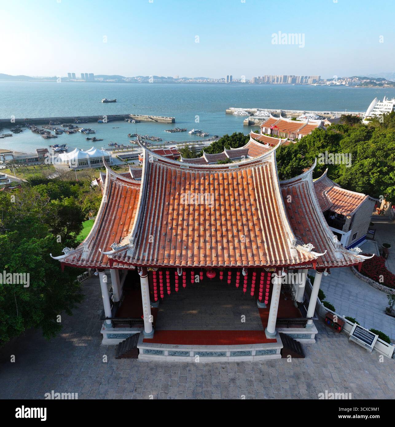 Aerial Photography of Mazu Ancestral Temple on Meizhou Island, Putian ...
