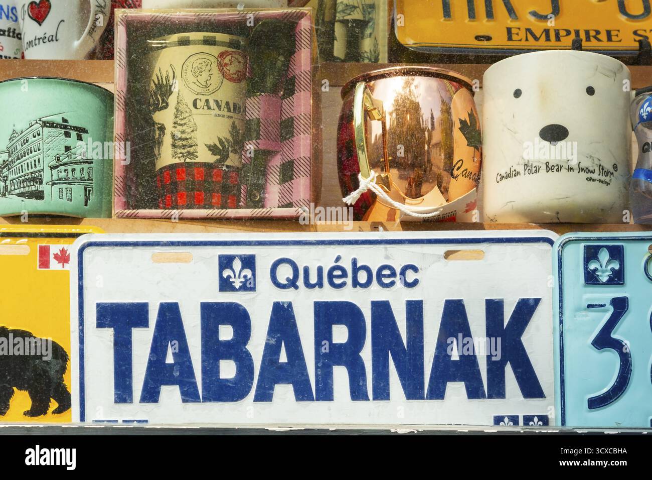 Close-up of French Quebecois swear word Tabarnak on ornamental Quebec ...