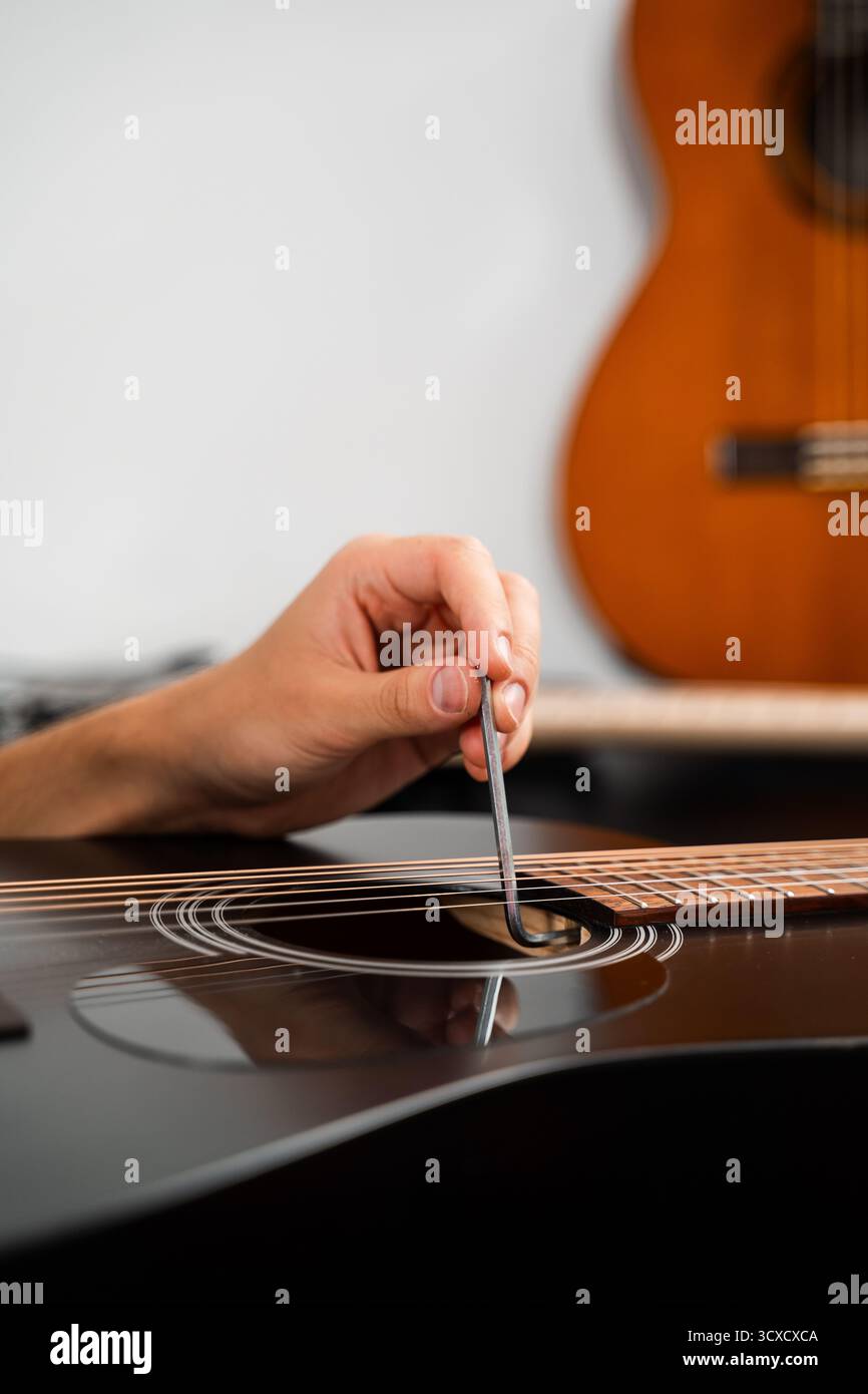 Fine-tuning an acoustic guitar truss rod with precision using an Allen ...