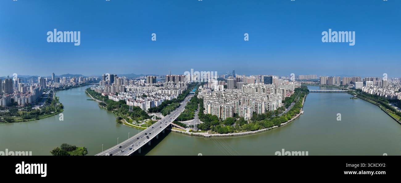Aerial photography of Dongping Hongloutan Park in Huicheng District ...