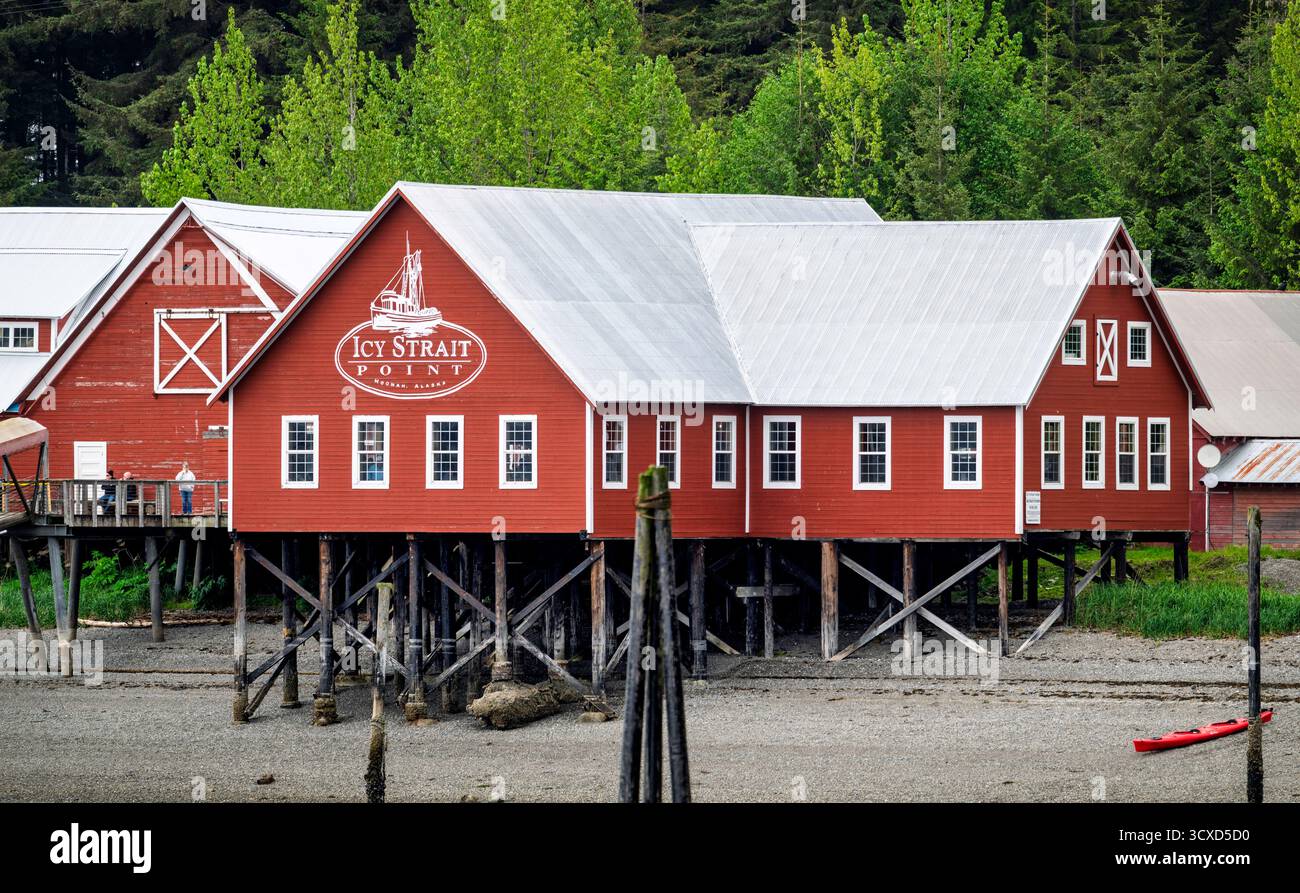 Preserved cannery building at the 1930s Hoonah Packing Company facility ...