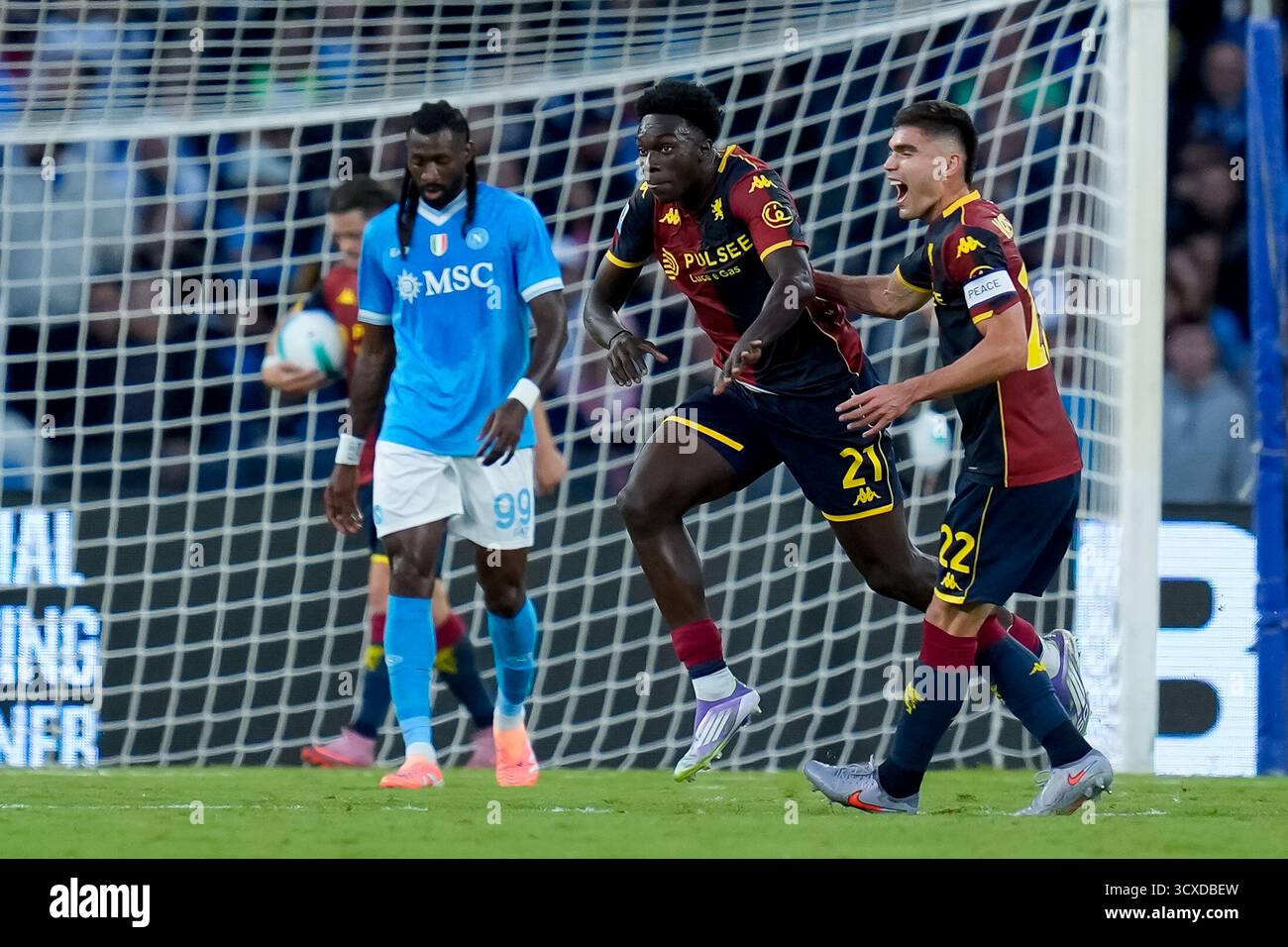 Jeff Ekhator of Genoa CFC celebrates after scoring first goal during ...