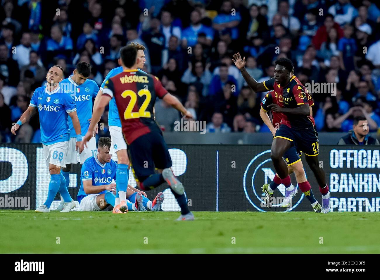 Jeff Ekhator of Genoa CFC celebrates after scoring first goal during ...