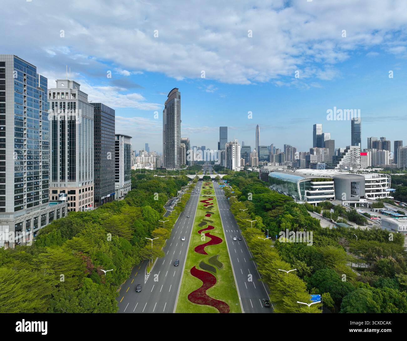 Aerial photography of Shenzhen Futian Bus Station, Shenzhen Talent Park ...